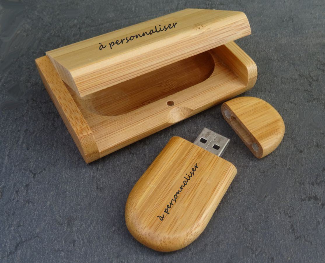 Clé Usb 32 Go bois bambou dans coffret ) personnaliser